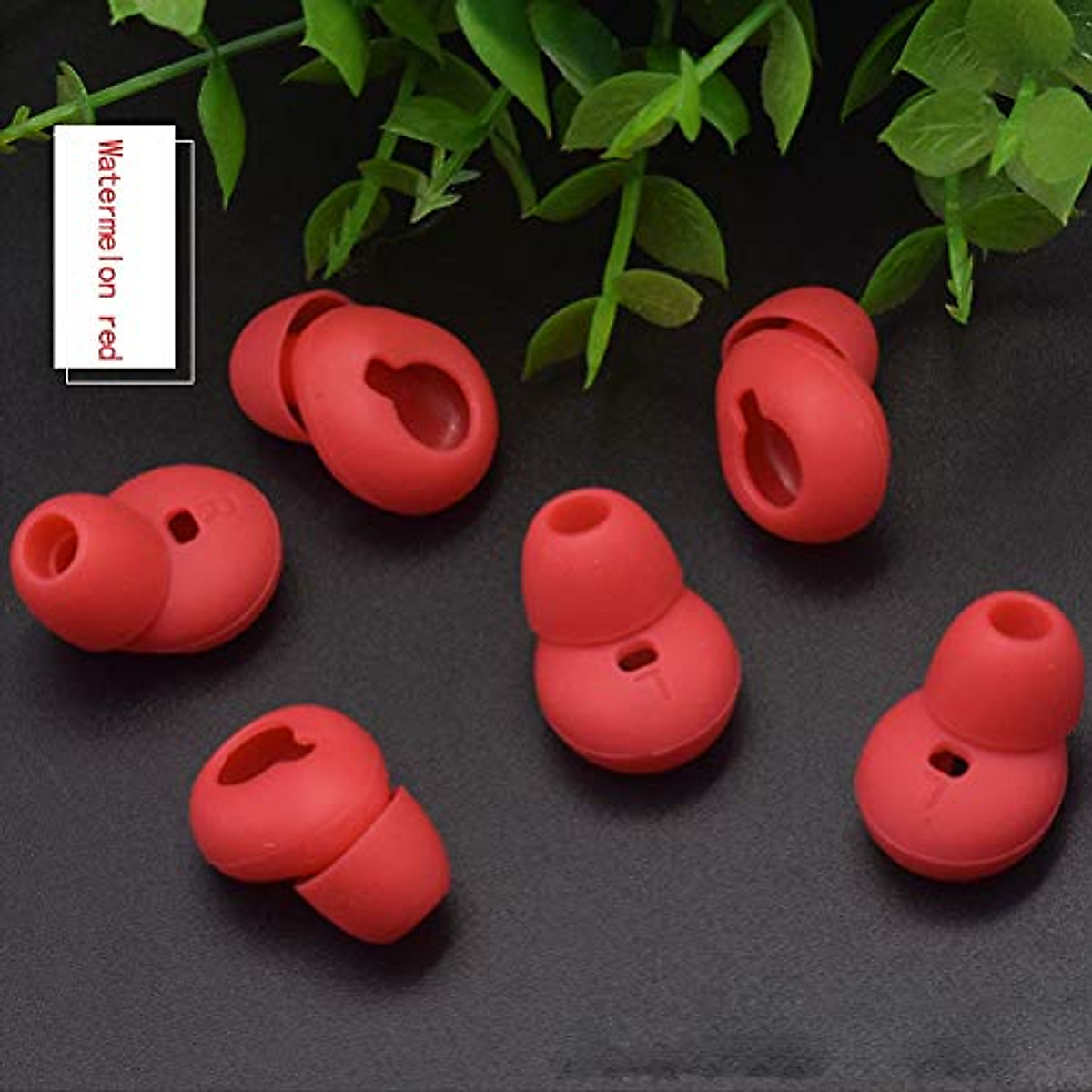 Earphone Sleeve- 5 Pairs Headset Cover Silicone Anti- Slip Replacement Earpads Ear Gel for Gear Circle SM- R130 (Watermelon Red) Earphone Sleeve