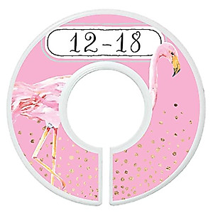 Mumsy Goose Nursery Closet Dividers Baby Girl Clothes Dividers Floral Flamingoes