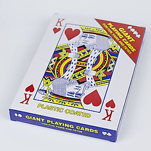 Jumbo Giant Playing Card Deck - 5x7 Inch Large Poker for Seniors Super Big Game Card Set Oversized Bridge Playing Cards Huge Magic Poker for Family Party Fun Suitable for All Ages
