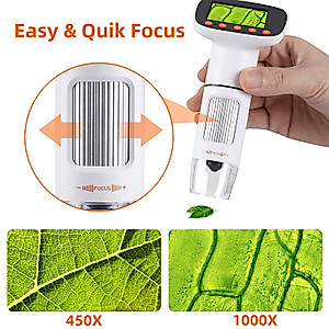 Koolertron 2 inch Handheld Digital Microscope with LCD Screen, Pocket Microscope with 32G Card for Kids and Adults,50x-1000x Magnification HD Magnifier for Coin/Circuit Board/Observation