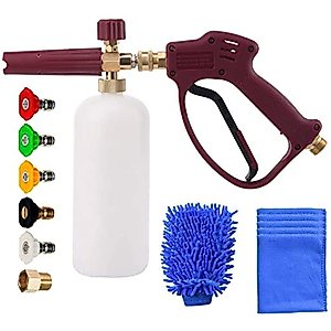 M MINGLE Foam Cannon for Pressure Washer, Foam Lance Kit for Cars or SUVs, Pressuer Washer Gun with 5 Nozzle Tips