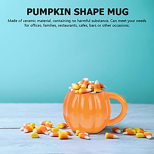 2PCS Halloween Pumpkin Coffee Mug: Ceramic Pumpkin Cup Fall Coffee Cup Camp Mug Campfire Mug Thanksgiving Ceramic Cup for Home Women Men Mom Dad(500ml)