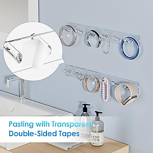 MaxGear Acrylic Necklace Holder 2 Pack, Wall Mounted Jewelry Organizer for Necklaces, Bracelets, Rings, and Bangles Display Rack, Hanging Jewelry Hooks for Women & Girls