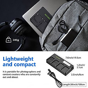 Neewer 4-Channel NP-F Battery Charger with LCD Screen & Power Adapter, Compatible with Sony NP-F550 F570 F750 F770 F930 F950 F960 F970 FM50 FM500H QM71 QM91 QM71D QM91D Camcorder Li-ion Batteries