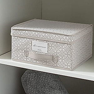 Simplify Medium Box in Grey Soft, 11" x 12" x 6" Boho Closet Storage Organization