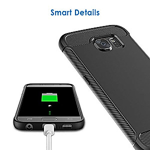 JETech Slim Case for Samsung Galaxy S6 (NOT for S6 Edge), Protective Cover with Shock-Absorption and Carbon Fiber Design, Black