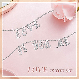 AEONSLOVE B Initial Necklace Sterling Silver Letter B Necklace Alphabet Pendant Cadena de Plata 925 Para Mujer with Cubic Zirconia Letter Jewelry Gifts for Women Daughter Mother Teen Wife Aunt Sister