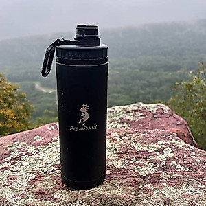 Aquapelli Vacuum Insulated Water Bottle, 18 Ounces, Midnight Black