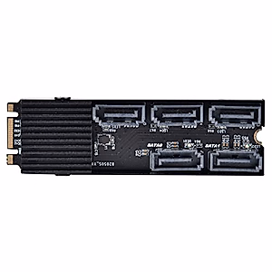 SilverStone Technology ECS07 5-Port SATA Gen3 6Gbps Non-RAID M.2 PCIe Storage Expansion Card, SST-ECS07