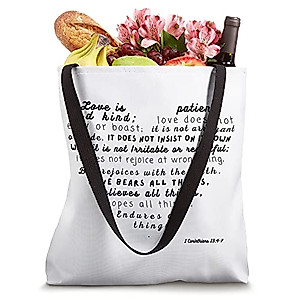 Biblical Love 1 Corinthians 13 Heart by 24/15 Tote Bag