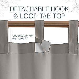 Elrene Home Fashions Rhodes Solid Indoor/Outdoor Window-Curtain Set, 2 Panels, 52 inches X 84 inches, Gray