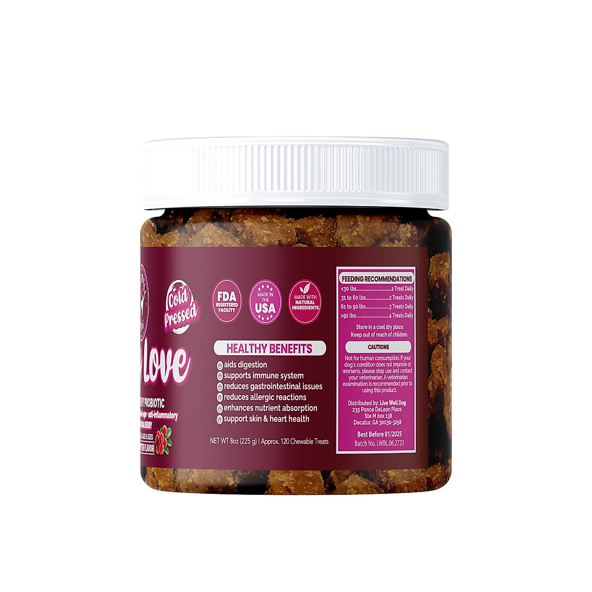 Belly Love - Heart Healthy Probiotic & Digestive Enzymes - Probiotics for Dogs - Gut Flora, Diarrhea & Bowel Support - Dog Supplement Soft Chew for Pet Immune System and Digestive Health