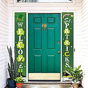 DAZONGE St. Patrick's Day Decorations | Lucky St. Patty's Day Welcome Signs for Porch/Front Door/Home Decor | St. Patrick's Day Party Accessory