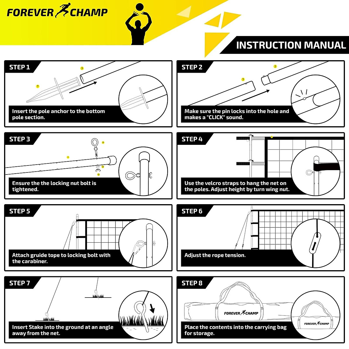 Volleyball Net Outdoor - Includes 32x3 Ft Large Regulation Size Net, Soft Volleyball, Carrying Bag, Boundary Lines, Steel Poles & Pump - Large Volleyball Net for Backyard, Beach, Pool