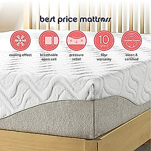 Best Price Mattress 9" Gel Infused Memory Foam Mattress, Full, White
