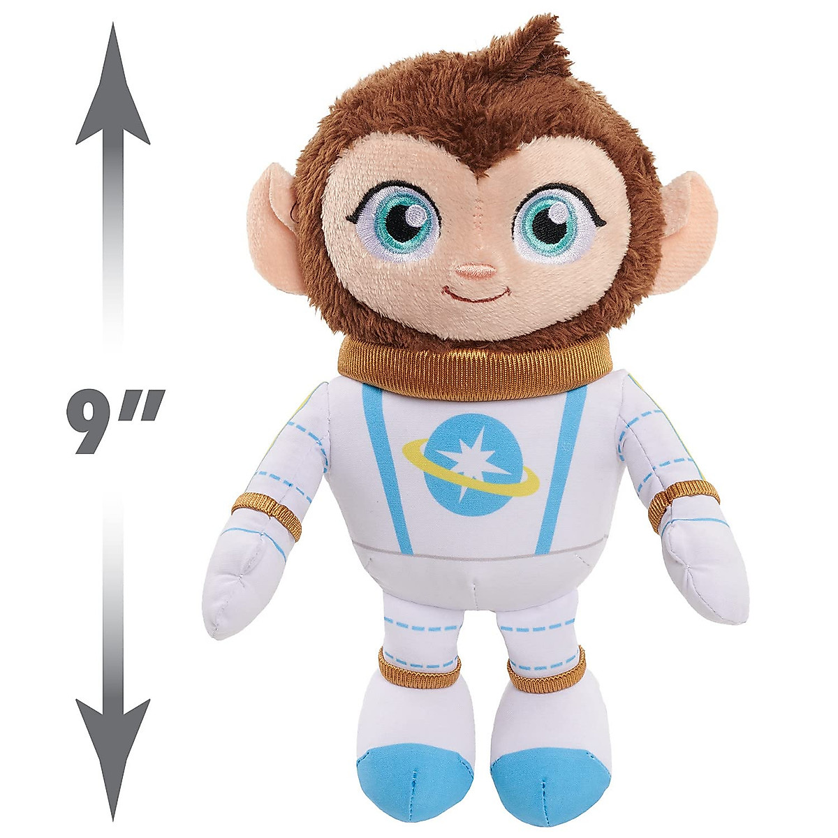 Just Play Netflix Ridley Jones Collectible Plushie Peaches Toy, 8-Inch Stuffed Animal, Astronaut Monkey, Kids Toys for Ages 3 Up