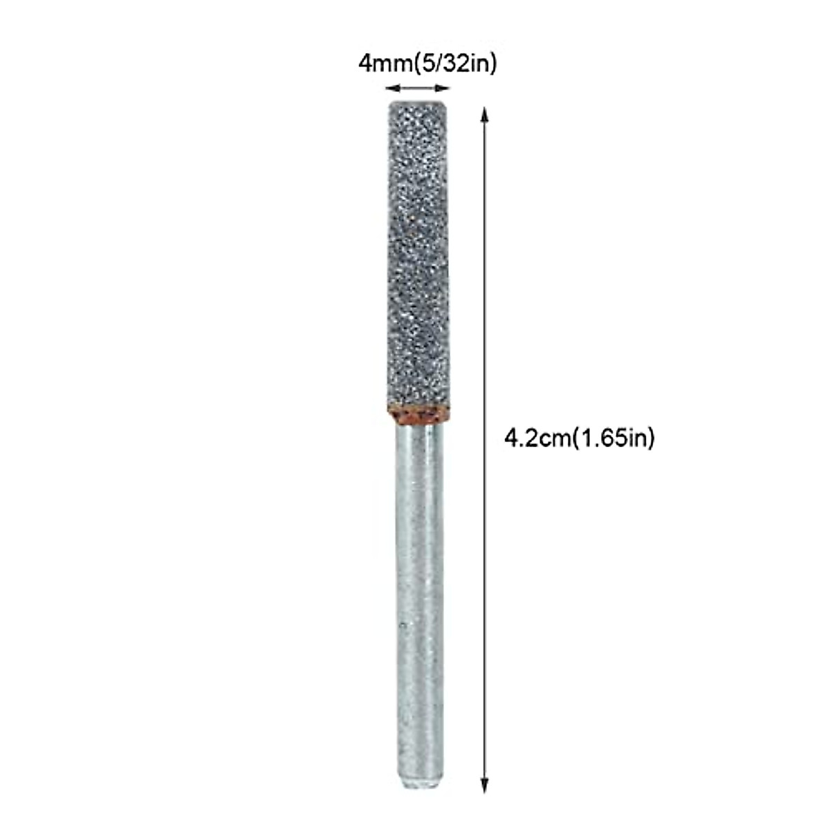 3Pcs Chainsaw Replacement Sharpening Stone, 5/32in 4mm Diamond Burr Grinding Stone File for Rotating Tool Glass Stone Ceramic