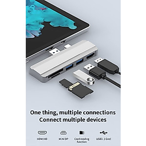Dual USB3.0 Micro SD SD SDHC SDXC USB Hub Docking Station Mini DP to HDMI Convertor Adaptor for Surface Pro 4/5/6 Accessories