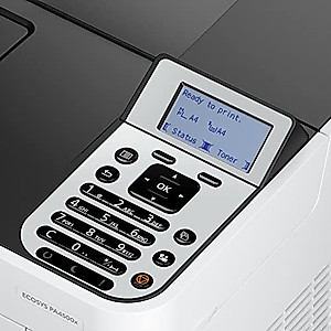 Kyocera ECOSYS PA4500x Monochrome Laser Printer, 47 ppm, 600 x 600 dpi and Up to Fine 1200 dpi, 600 Sheet Tray, 100 Sheet MPT, Duplex, 5 Line LCD w/Hard Key Panel, Gigabit Ethernet, USB, 512 MB