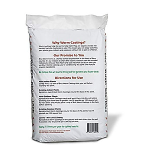 Brut Worm Castings – 30 Lbs – Organic Fertilizer and Soil Builder – Natural Enricher for Healthy Houseplants, Flowers, and Vegetables - Use Indoors or Outdoors - Odor Free