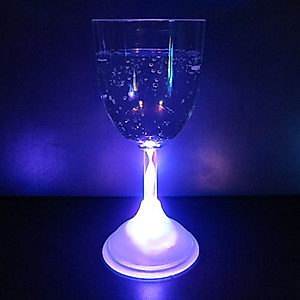 Light Up Wine Glasses (Set of 6) - 11 oz Glowing LED Wine Glasses (Multi-Color)