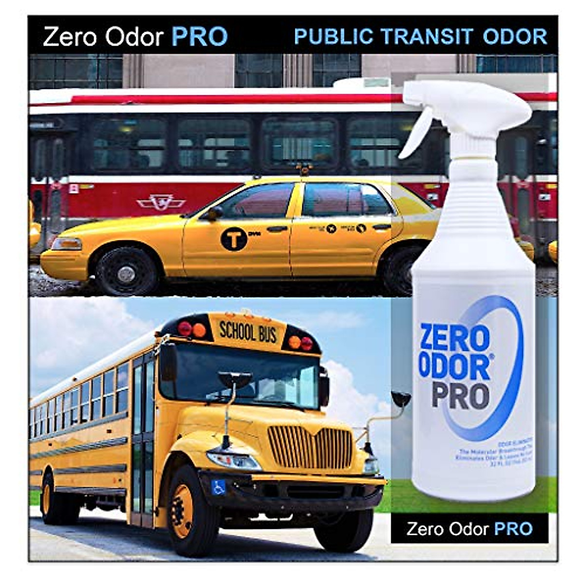 Zero Odor –Professional Odor Eliminator Bundle- Eliminate Extreme Air & Surface Odor– Patented Molecular Technology Best for Strong, persistent odor- Smell Great Again, 32oz & 128oz Refill