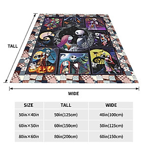 Ennankob Christmas Cartoon Nightmare Throw Blankets Soft Warm Micro Fleece Blanket Novelty Home and Collectible Holidays Party All Seasons for Kids Aldults 50''X40'', Black 3