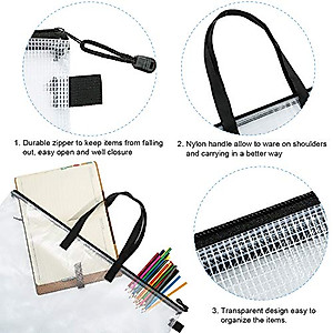 Outus Art Portfolio Bag Poster Storage Bag Board Holder with Handle and Zipper 19 x 24 Inch Organizer Transparent Bag for Large Posters, Poster Board, Painting, Bulletin Boards (1 Piece)