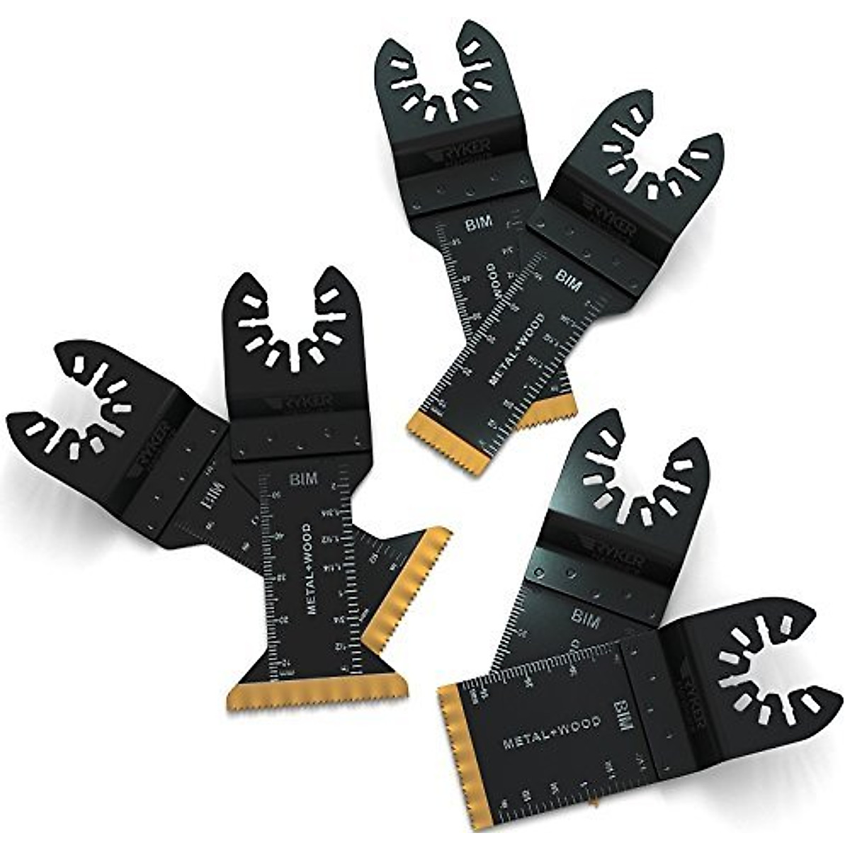Ryker Hardware Multi Tool Blades: 6 Titanium Bi-Metal Oscillating Tool Blades for Metal & Wood, Compatible with Fein Multimaster, Rockwell, DeWalt, Makita, Milwaukee, Porter Cable, Ridgid