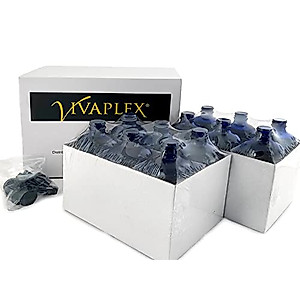 Vivaplex, 12, Cobalt Blue, 16 oz Glass Bottles, with Lids
