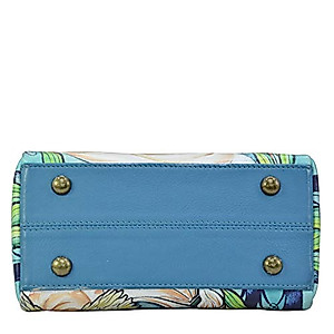 Anuschka Women’s Genuine Leather Zip Around Travel Organizer - Hand Painted Exterior - Enchanted Garden