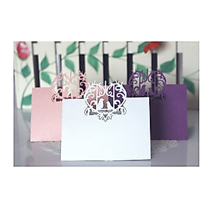 Vanki Pack of 50 Wedding Party Table Name Place Cards Favor Decor Butterfly Laser Cut Design