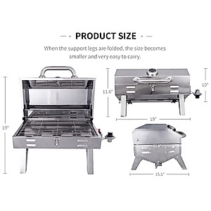 Marada Propane Propane Grill Stainless Steel 20,000 BTU Stainless Steel