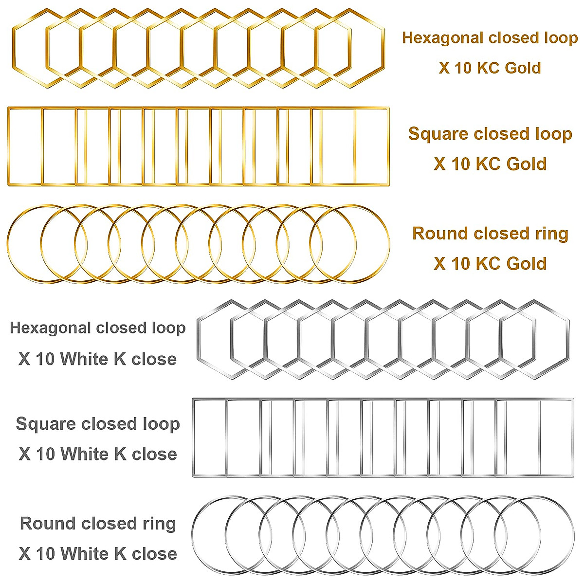 Earrings Beading Hoop for Jewelry Making, FANMAOUS Earrings Findings Hoops Earring Charms Open Bezel Pendant Frame for DIY Craft,Earring Necklace,Crafts Supplies (60 pcs (Round/Square/Hexagon))