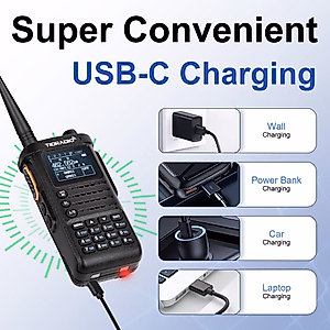 TIDRADIO (2nd Gen) TD-H8 GMRS Radio Two Way Radio,APP Programmable,Support Chirp,Long Range Walkie Talkies with 2pcs Rechargeable USB-C 2500mAh Battery,NOAA Weather Broadcast Receiver