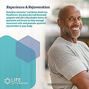 Life Extension Senolytic Activator - with Quercetin, Fisetin - For Immune Support, Anti-Aging & Longevity - Supports Systemic Rejuvenation - Non-GMO, Gluten-Free - 36 Vegetarian Capsules