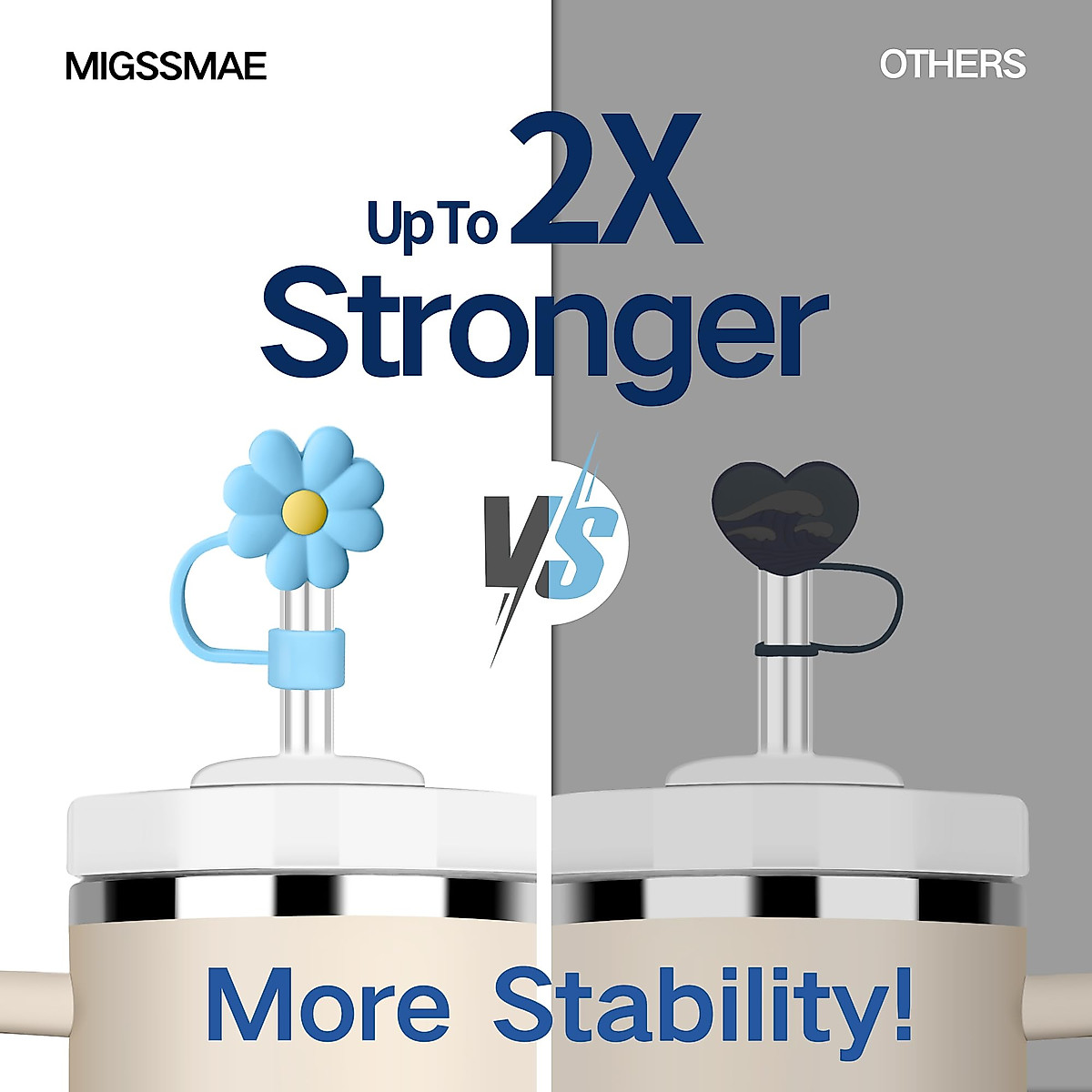 Straw Cover, 8 Pcs Straw Toppers for 10mm/0.4 Inch Stanley Straws, Straw Covers Cap for Stanley Cup 40 oz Tumblers, Stanley Cup Straw Cover, Straw Toppers for Tumblers for Stanley Cup Accessories