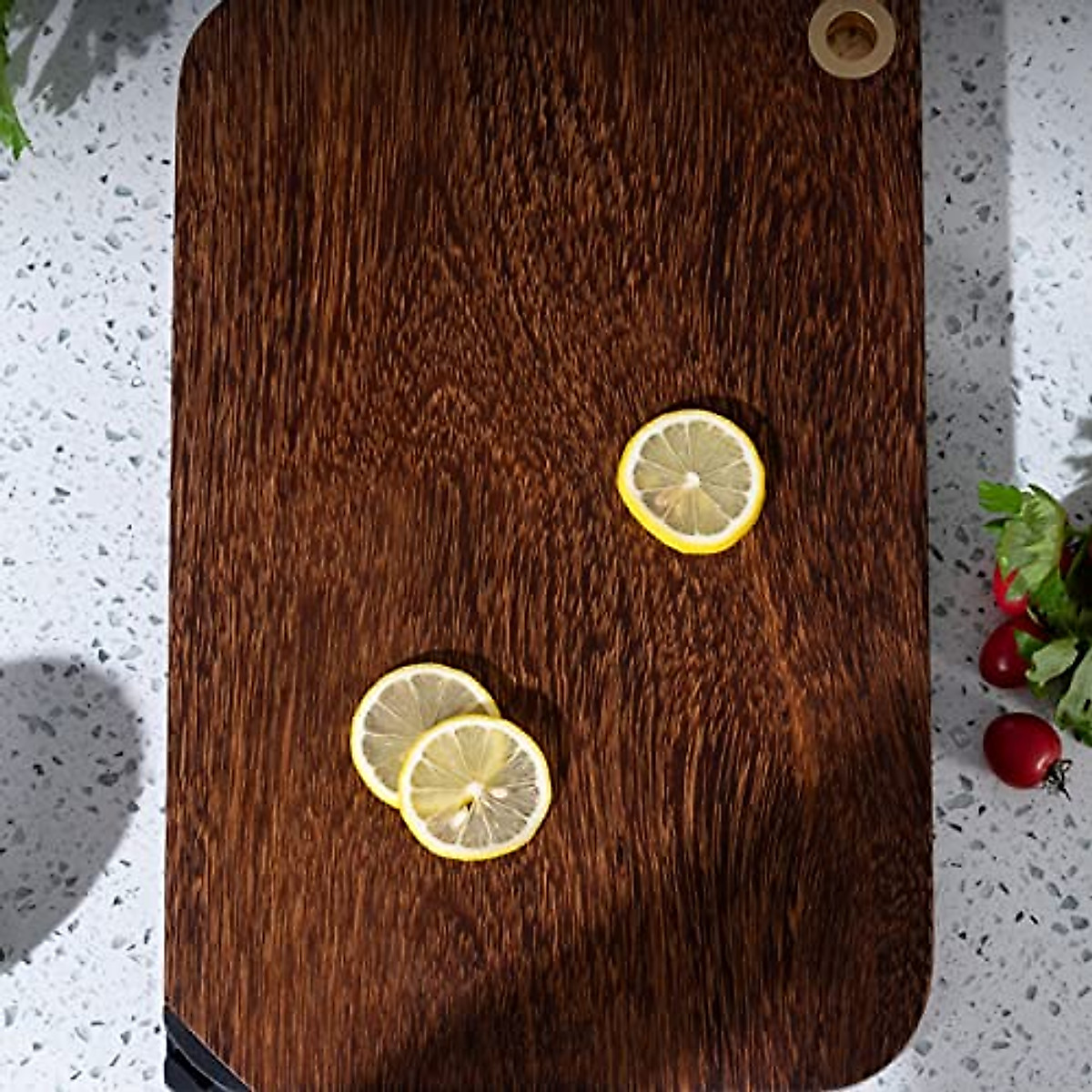 GULRUH Wood Cutting Boards for Kitchen, Ebony Wood Cutting Board, Solid Wood Cutting Board, Kitchen Household Vegetable Cutting Square Thickened Whole Wood Cutting Board