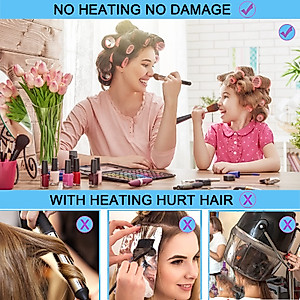 Hair Roller Set 12pcs, Hair Curlers Rollers Self Grip Hair Roller with Clips, Hair Rollers Salon Hair Dressing DIY Curly Hairstyle, Jumbo, random color