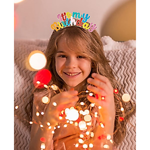 Birthday Crown for Girls, Cute Birthday Sash & Birthday Tiara for Women Set, Sweet Birthday Headband Birthday Decorations Birthday Gifts for Women