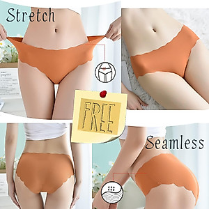 Democool Women's Seamless Hipster No Show Invisible Ice Silk Stretch Underwears Pack Bikini Underwear Panty