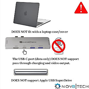 NOV8Tech USB C Hub for MacBook Air, Pro M1/M2/M3 2023/2022-2016, MacBook Air USB C Adapter Dongle, 4K HDMI, 100W PD, 40Gbps TB3 5K 60Hz, USB-C, 2 USB 3.0 and SD/Micro Card Readers (Space Gray)