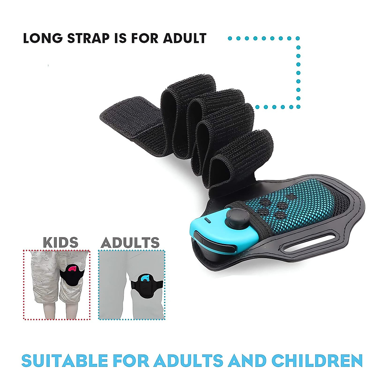 [2 Pack] Leg Strap for Switch Sports Play Soccer/Switch Ring Fit Adventure, for Joy Cons Switch OLED Model Controller Game Accessories,Adjustable Elastic Strap