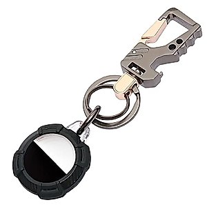1Pack AirTag Keychain for Apple Airtag Holder, Shockproof Protective Airtags Case Cover,Can Be Used As Keychain for BottleOpeners，Air Tag Keychain Ring Suitable for Backpacks,Wallets,Keys,Pet(Black)