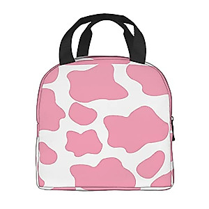 Insulated Lunch Bag With 2pcs Coasters, Reusable Cooler Lunch Box For Women, Cute Lunch Tote Bag for Picnic Office Work, Cow Gifts