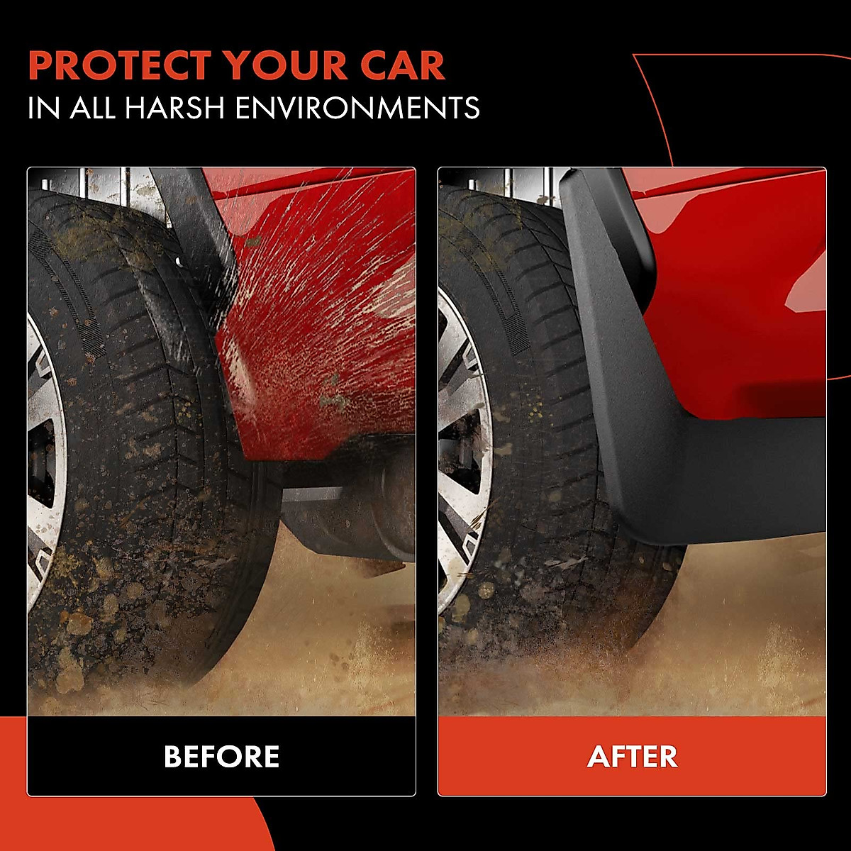 A-Premium Mud Flaps Splash Guards Mudguards Mudflaps [W/Hardware Accessories] Compatible with Toyota Tacoma 2023-2016, [Doesn't Fit SR], Set of 4PCS, Front and Rear (Driver & Passenger Sides)