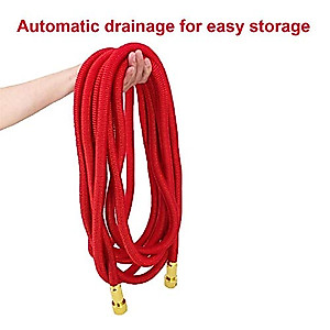 Durable Water Gun Garden Hose Adjustable Nozzle Telescopic Hose High Pressure Electric Washing Machine Garden Cleaning Sprayer Irrigation Accessories (Color : Dark Grey, Lengh : 100ft 30m)