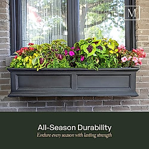 Mayne Fairfield 5-Foot Window Box – Self-Watering, Weather-Resistant Planter for Flowers – Durable Design for Outdoor Use, Perfect for Windows, Railings, or Fences