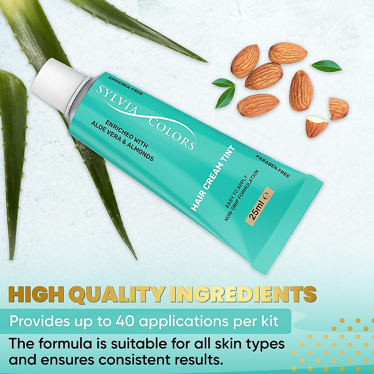 Professional Tint Kit Medium Brown Semi-Permanent 40 Applications Lasts 4-6 Weeks Spot Coloring Set Waterproof