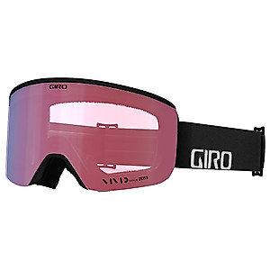 Giro Axis Asian Fit Ski Goggles - Snowboard Goggles for Men - Black Wordmark Strap with Vivid Ember/Vivid Infrared Lenses